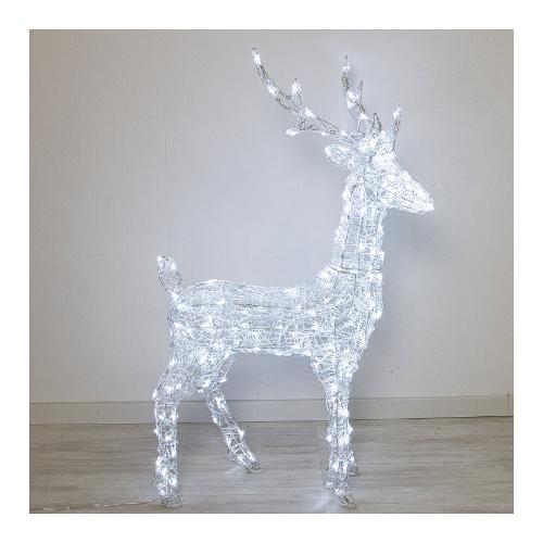 Lotti Decoro XMAS KING Renna Acrilico 3D con Led Bianco h.1,05m nr 180 ...