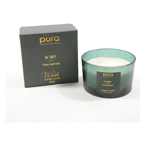 Mercury Candela profumata (14x9,2cm) Wonder Green in Vetro PURA N.361 Assortito 81510 | SME